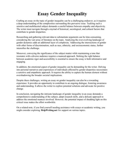 Essay Gender Inequality. Gender Inequality 600 Words - PHDessay.com Essay Gender Inequality. Gender Inequality 600 Words - PHDessay.com