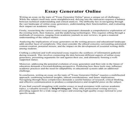 Essay Generator Online | PDF