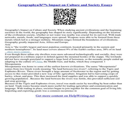 Essay Geography | PDF