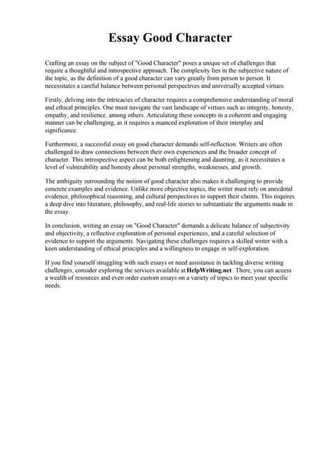 Writing A Profile Essay. Florida Health Institute | PDF