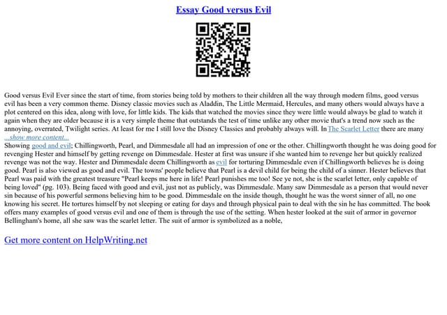 Essay Good Versus Evil PPT essay-good-versus-evil-ppt