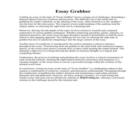 Essay Grabber | PDF