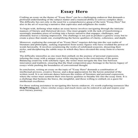 Essay Hero | PDF