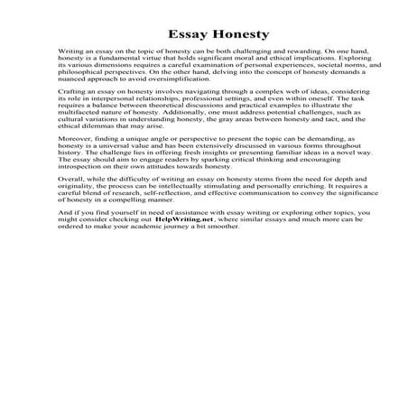 Essay Honesty | PDF
