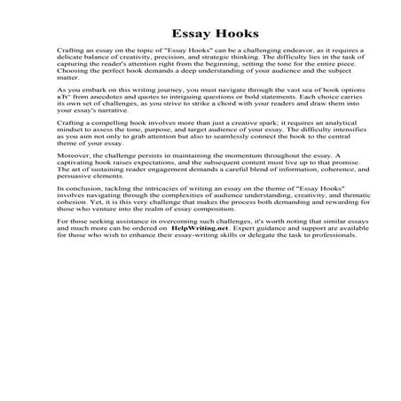 Essay Hooks | PDF