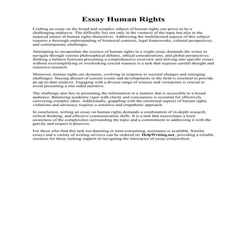 Essay Human Rights. Human Rights Essay PDF Human Rights Discrimination ...
