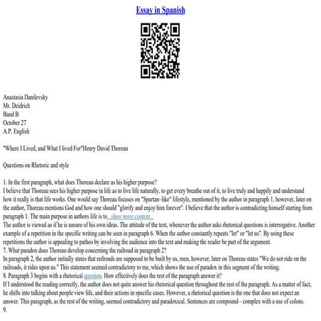 Essay In Spanish | PPT