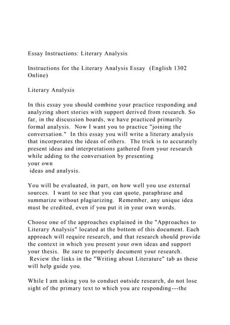 Literary analysis | PPSX