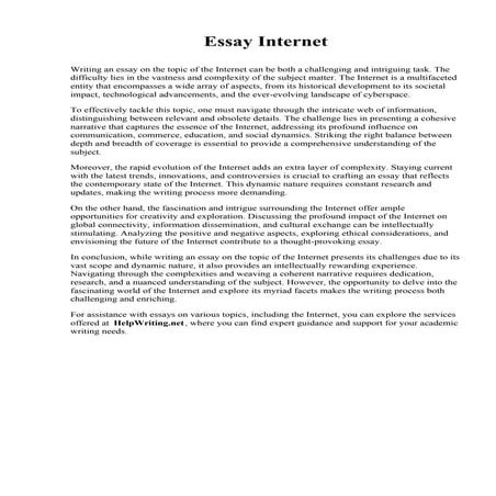 Essay Internet. Community College of Aurora | PDF