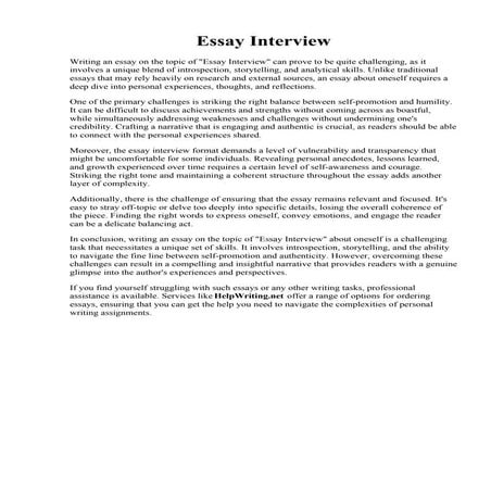 Essay Interview | PDF