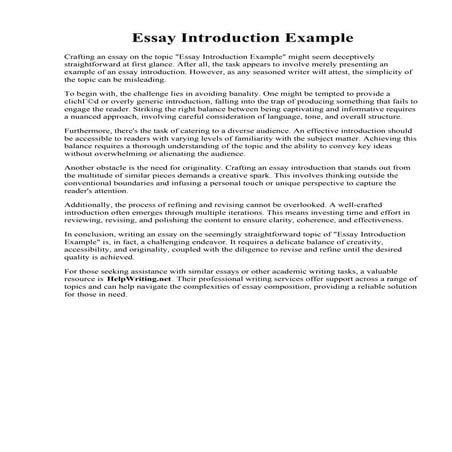 Essay Introduction Example. essay map in introduction - DriverLayer ...