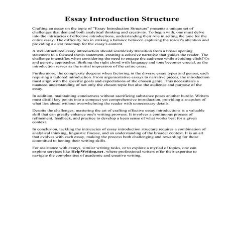 Essay Introduction Structure. What is a Narrative Essay Examples ...