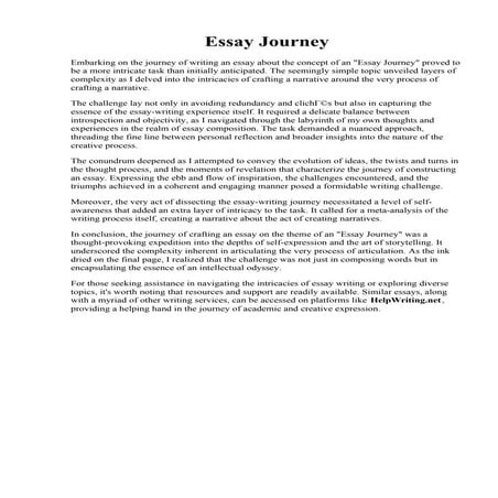 Essay Journey. What Is A Journey Essay Sitedoct.org | Brain and Nervous ...