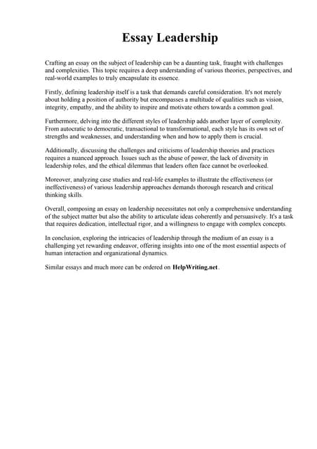 Essay On A Leader.pdf