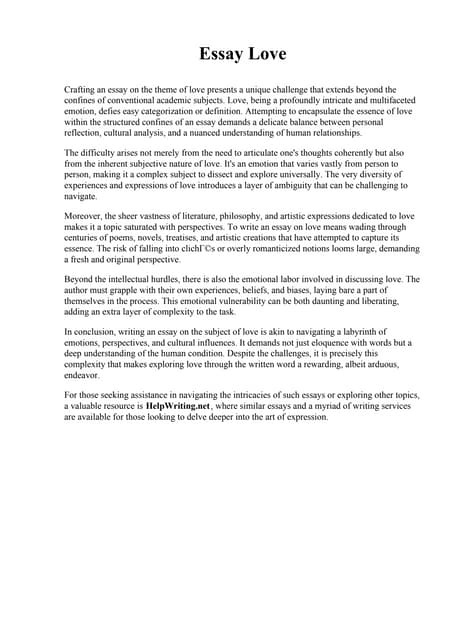 True Love Essay.pdf | Family and Relationships