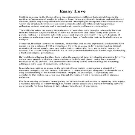 Essay Love. What is Love Essay Example Topics and Well Written Essays ...