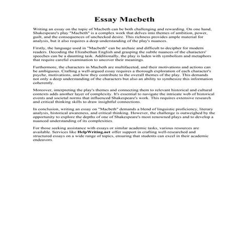 Essay Macbeth | PDF