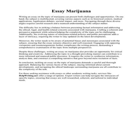 Essay Marijuana | PDF
