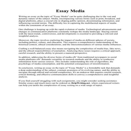 Essay Media. Media studies essay. How to Write a Media Essay Step by ...