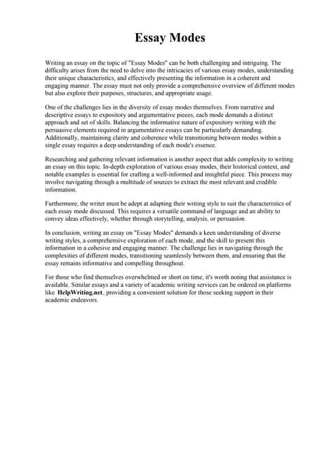 Types Of Writing Styles For Essays. Chesapeake College | PDF