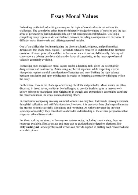 Essay On Moral Values.pdf