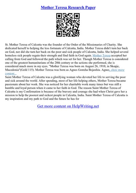 Mother teresa | PDF