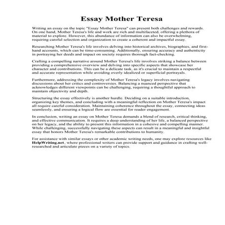 Essay Mother Teresa | PDF