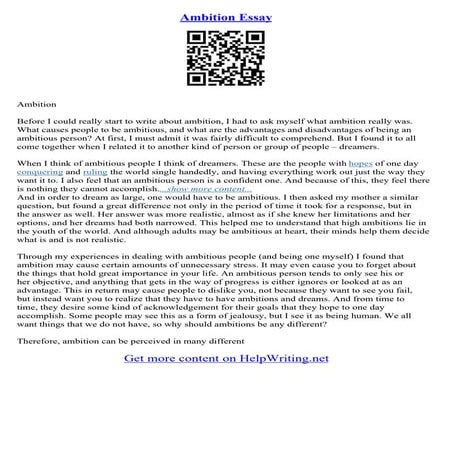 Essay My Ambition | PDF