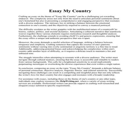 Essay My Country | PDF