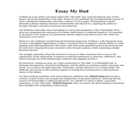 Essay My Dad | PDF
