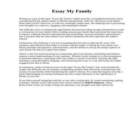 Essay My Family.pdf | Hobbies & Interests