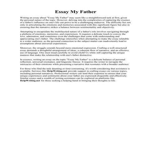 Essay My Father | PDF