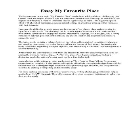 Essay My Favourite Place.pdf | Chemistry | Science