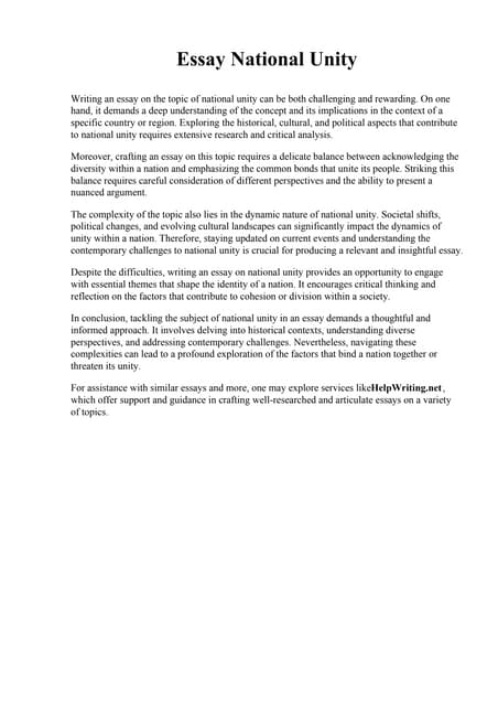 Essay On National Integration | PDF