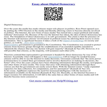 Essay Of Democracy | PDF