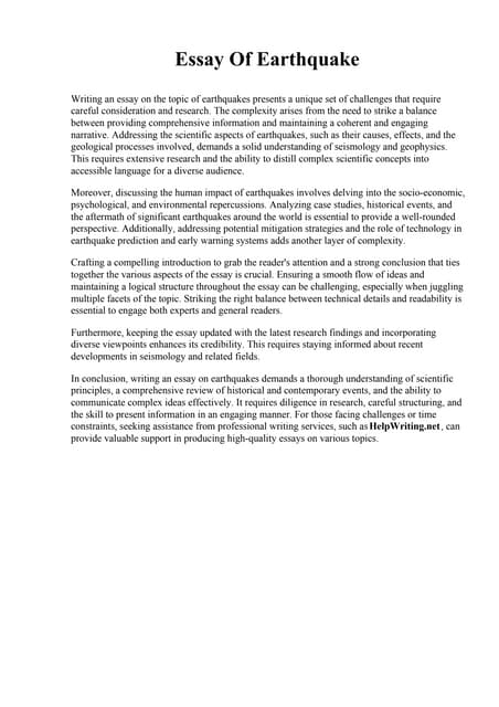 Earthquake Essay.pdf | Geology | Science