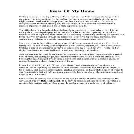 Essay Of My Home. Sample home essays. My house essay in english essay ...