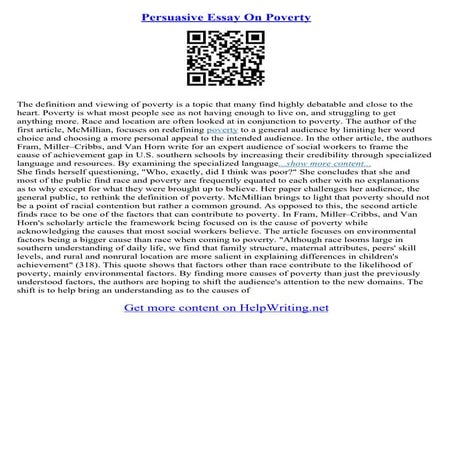 Essay Of Poverty | PDF