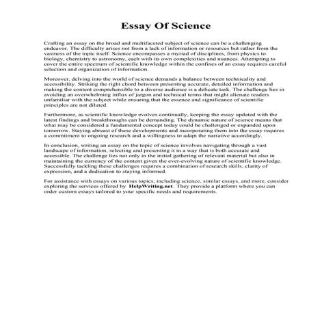 Essay Of Science. Colorado Mesa University | PDF