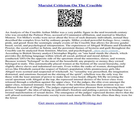 Essay Of The Crucible | PDF