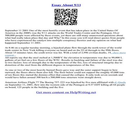 Essay On 9 11 | PDF