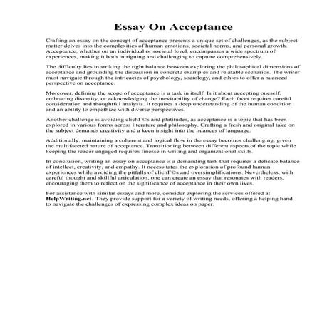 Essay On Acceptance | PDF