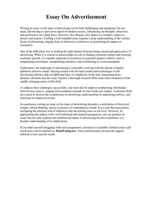 Ads Analysis Essay. Holy Family University | PDF | Advertising Industry ...