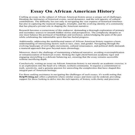Essay On African American History | PDF
