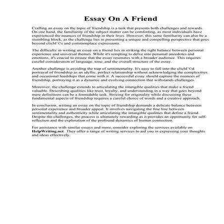 Essay On A Friend.pdfEssay On A Friend | PDF