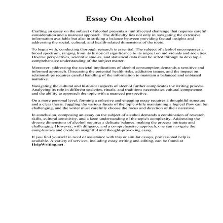Essay On Binge Drinking. Le Moyne College | PDF