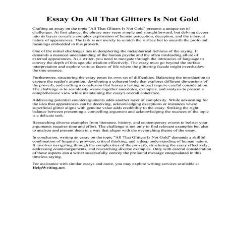 Essay On All That Glitters Is Not Gold.pdf