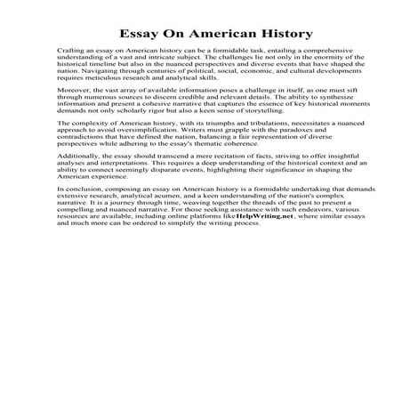 Essay On American History | PDF | Civic affairs | Politics