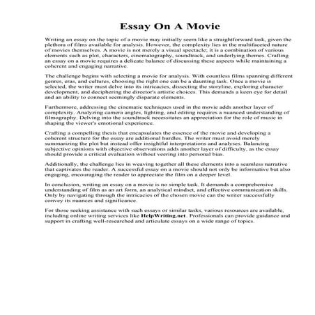 Essay On A Movie | PDF