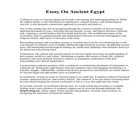 Essay On Ancient Egypt. Thomas Jefferson School of Law | PDF
